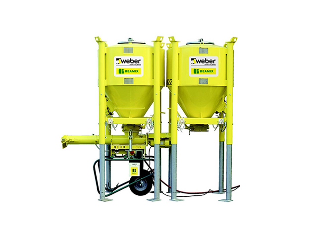 Mini-silo met mobiele doorstroommenger | Saint-Gobain Weber Beamix