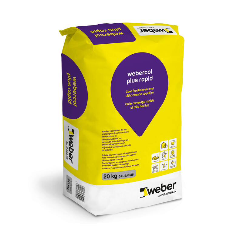 webercol plus rapid : Poeder tegellijmen > Tegelen | Saint-Gobain Weber ...